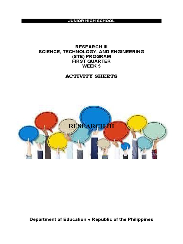 Research Iii: Activity Sheets | PDF | Research Design | Qualitative ...