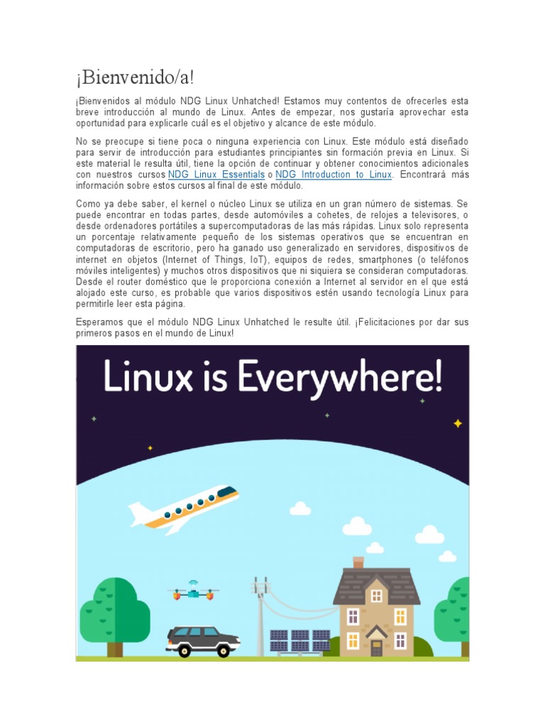 ¡Bienvenido/a!: NDG Linux Essentials NDG Introduction To Linux | PDF ...