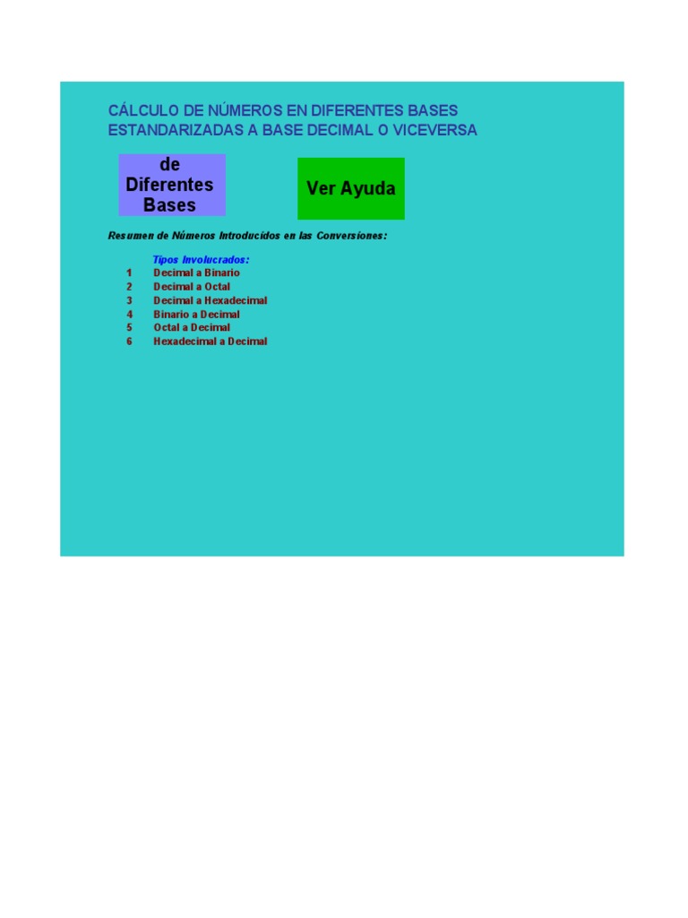 Conversión de Números en Bases Numéricas | PDF | Decimal | Lexicología