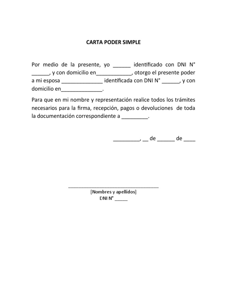 Carta Poder Simple | PDF