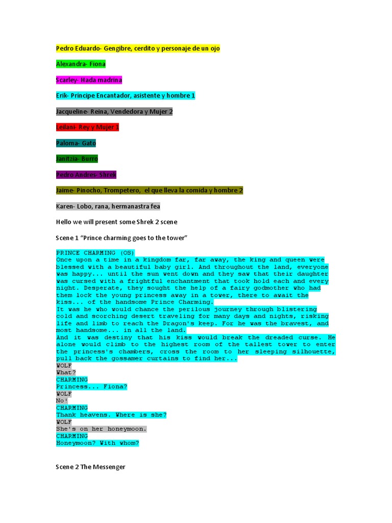 Guion Shrek 2 | PDF | Pinocchio