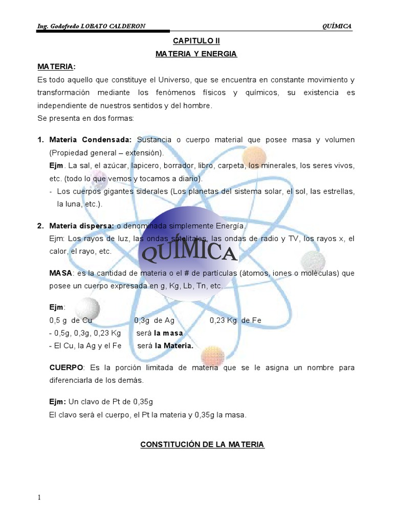 Materia y Energía Libro Química | PDF | Mecánica | Materiales
