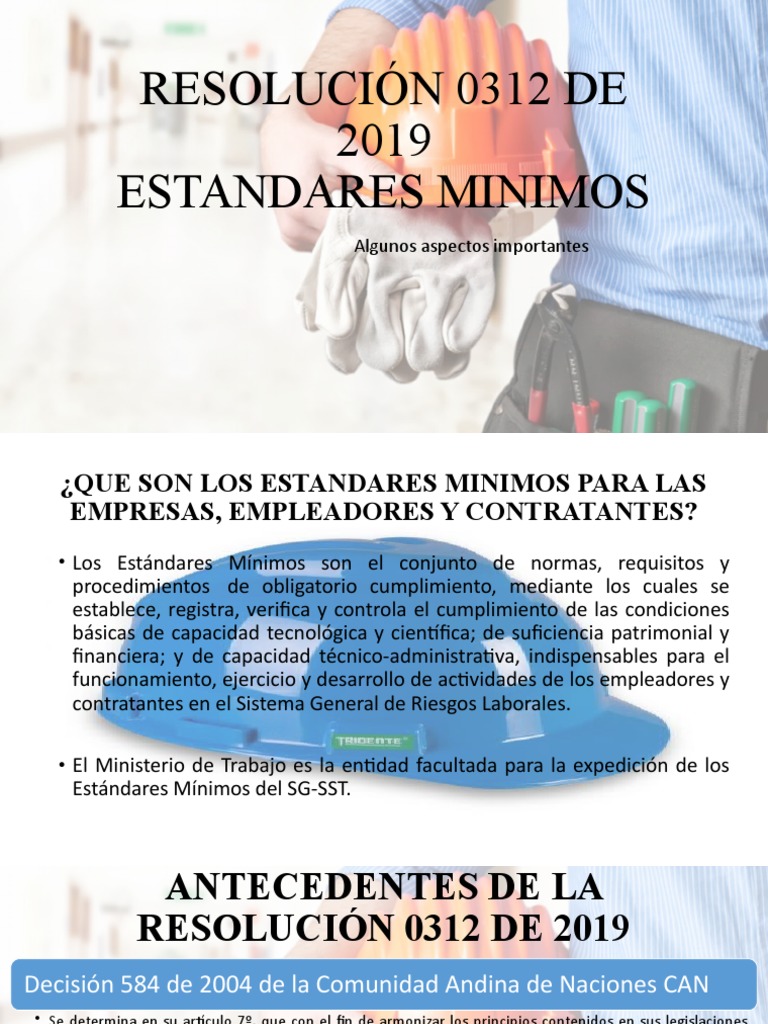 Resolución 0312 de 2019 | PDF | Derecho laboral | Seguridad y salud ocupacional