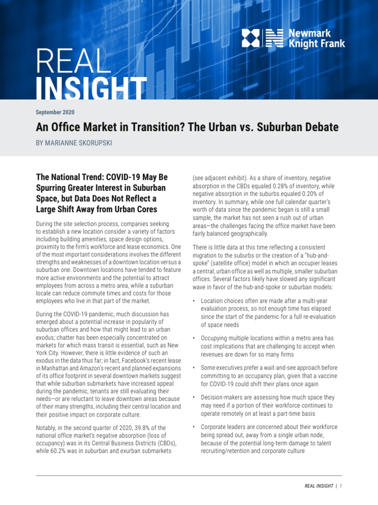 An Office Market in Transition? The Urban vs. Suburban Debate | PDF ...
