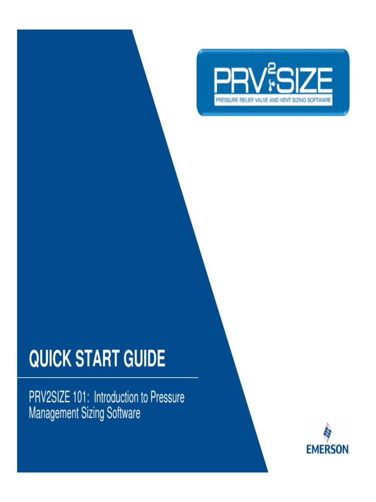 Quick Start Guide: PRV2SIZE 101: Introduction To Pressure Management ...