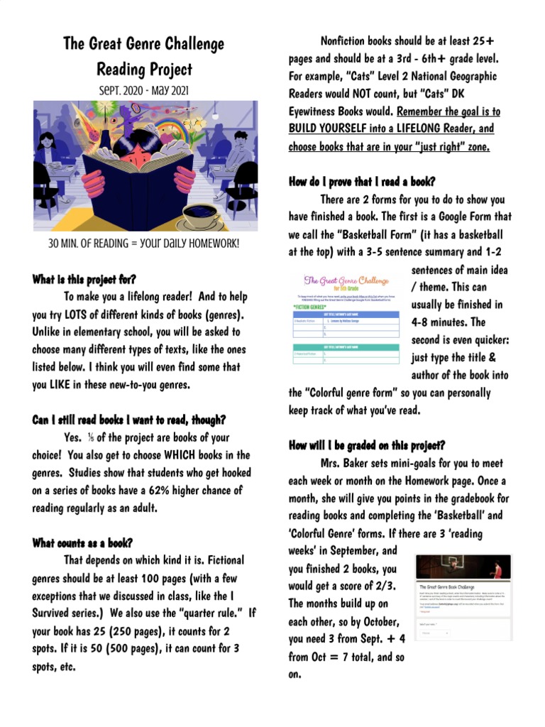 Great Genre Challenge for 4th Graders | PDF | Genre | Books