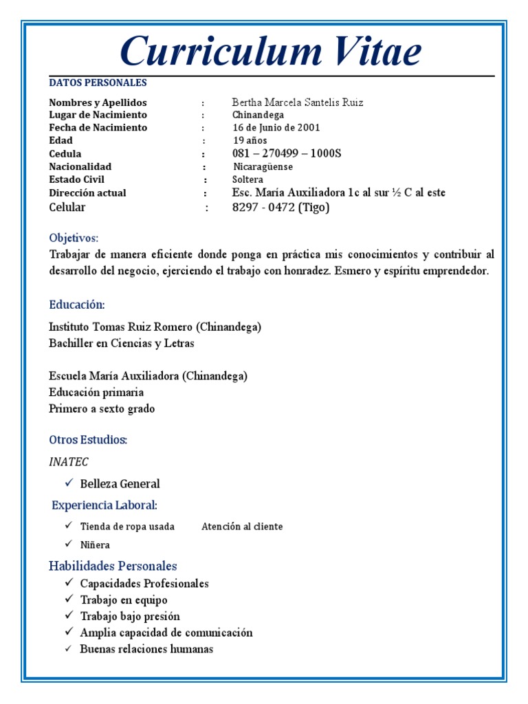 Curriculum de Marcela | PDF