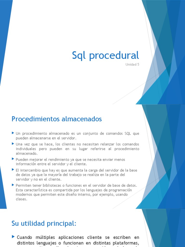 SQL Procedural | PDF | SQL | Lenguaje de programación