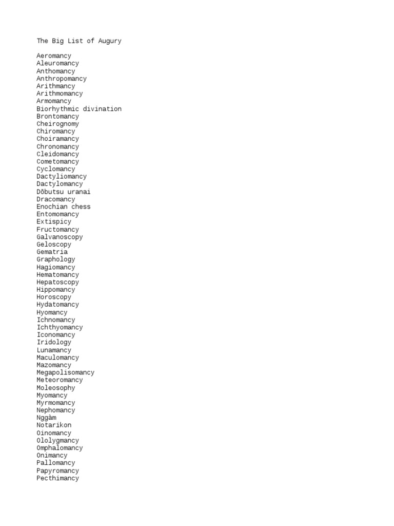 Forms of Augury | PDF