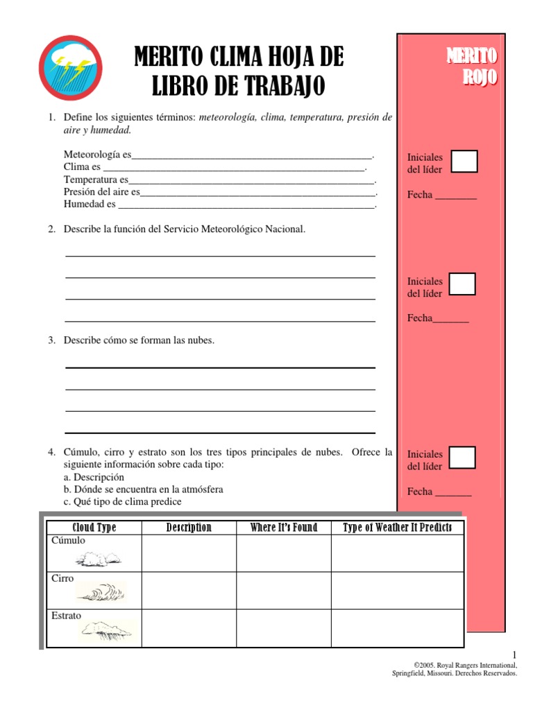 02 Hoja de Trabajo - Clima | PDF | Nube | Clima