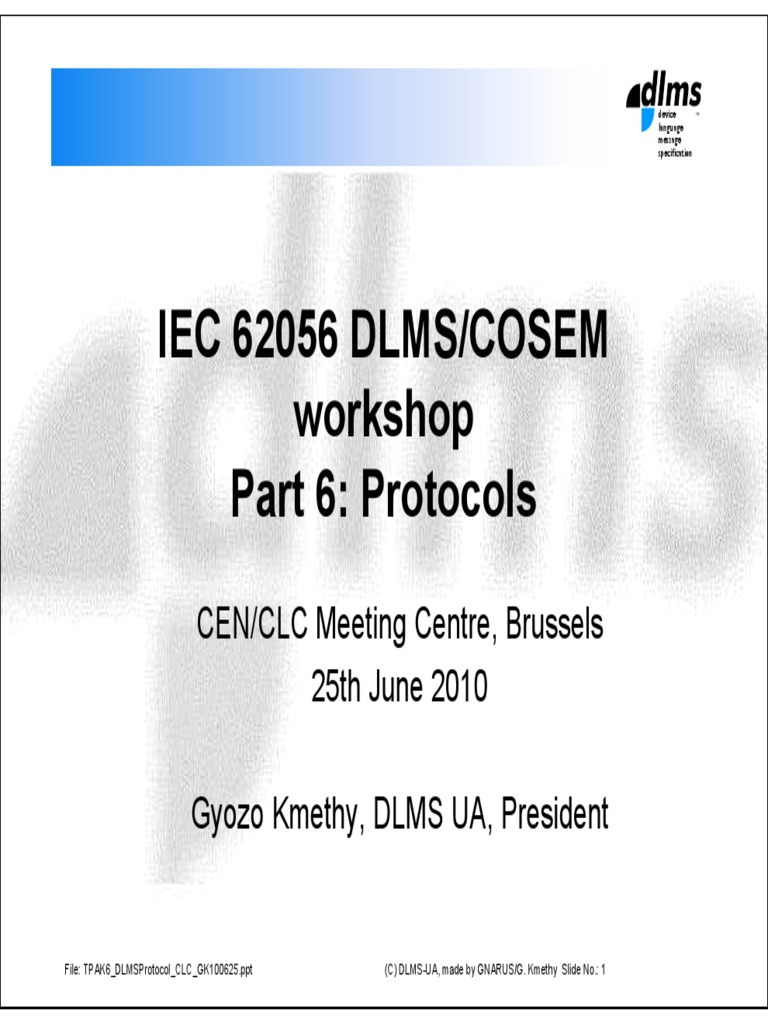 IEC 62056 DLMS COSEM Workshop Part 6 Protocol | PDF | Internet Protocol Suite ...
