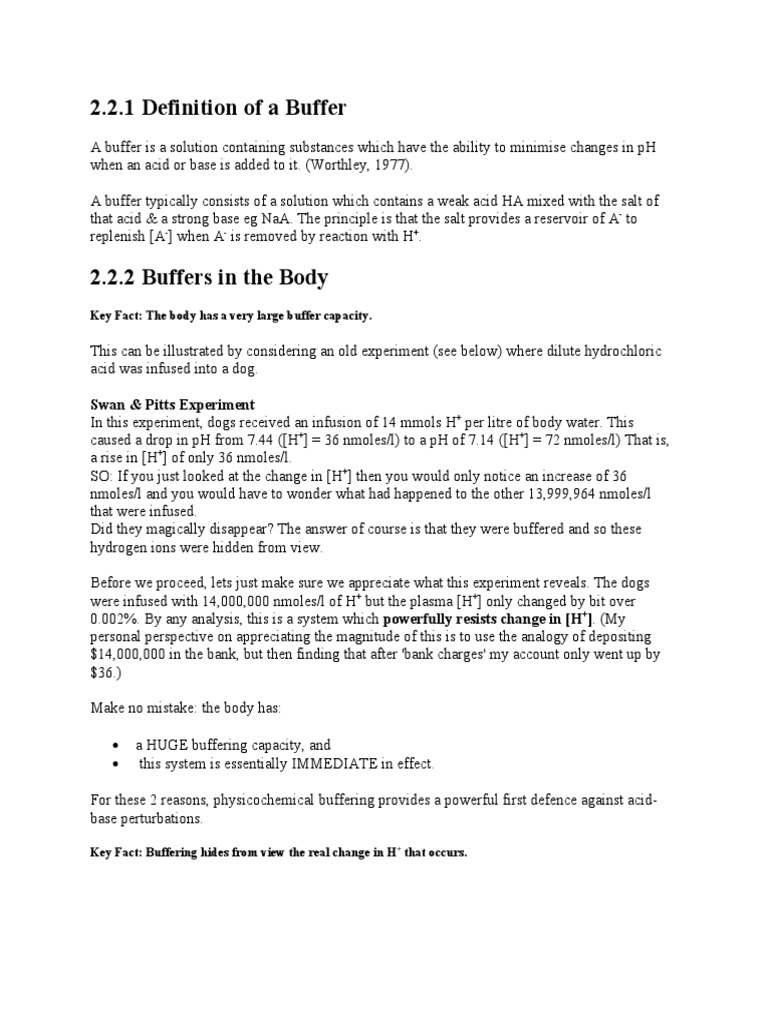 The Body's Powerful Buffering Capacity: An Experiment Reveals How Buffers Protect Against ...