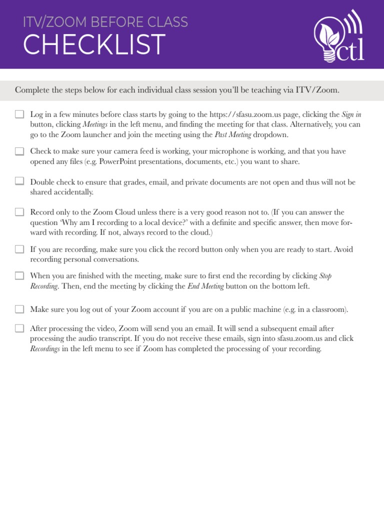 Zoom Class Preparation Guide | PDF