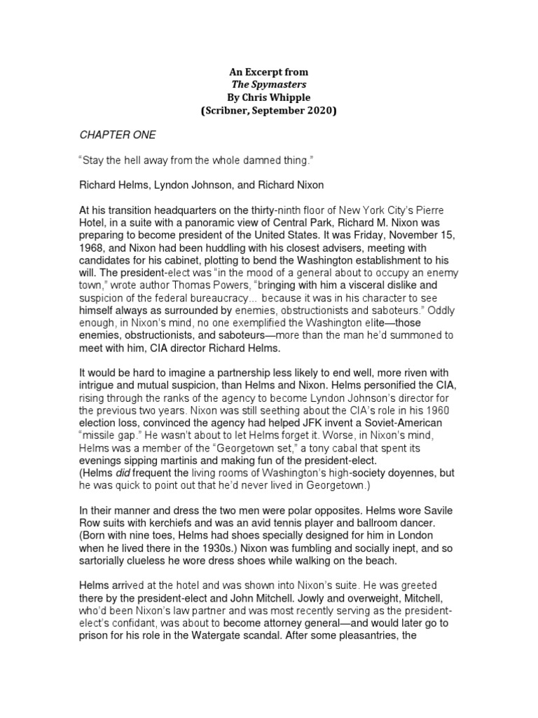 The Spy Masters Excerpt | PDF | Espionage | Military Intelligence ...