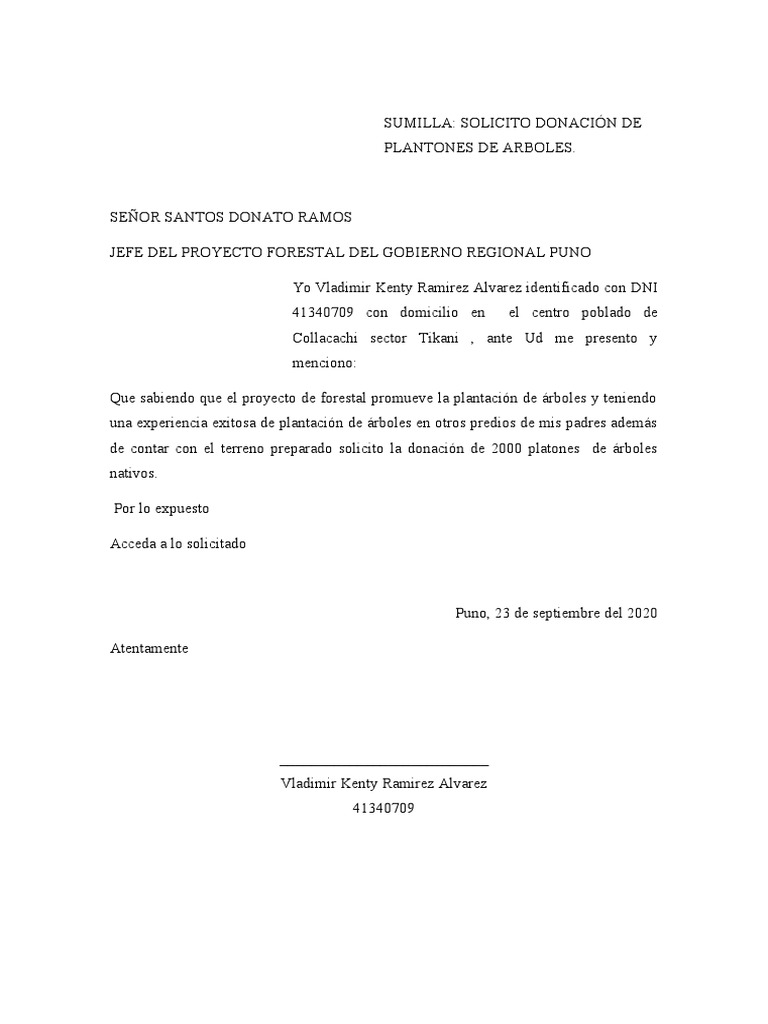 Solicitud de Arboles | PDF