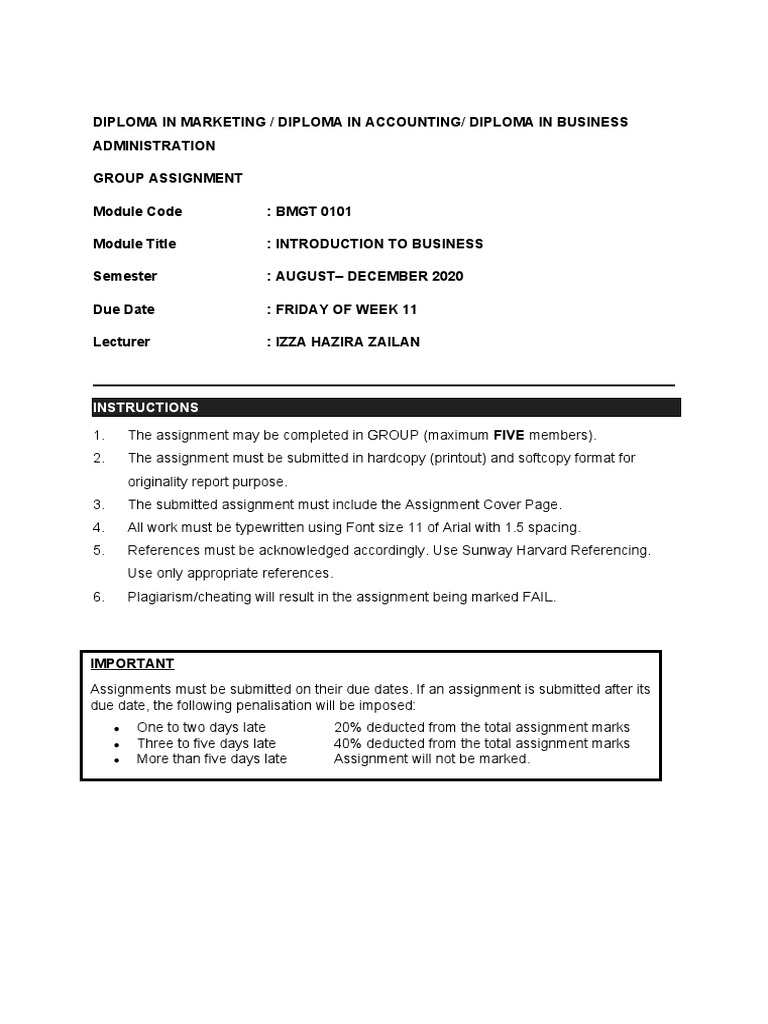 Itb Group Assignment Brief | PDF | Swot Analysis | Learning