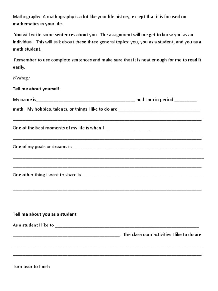 An Introduction to Myself as a Student of Mathematics | PDF | Teaching ...