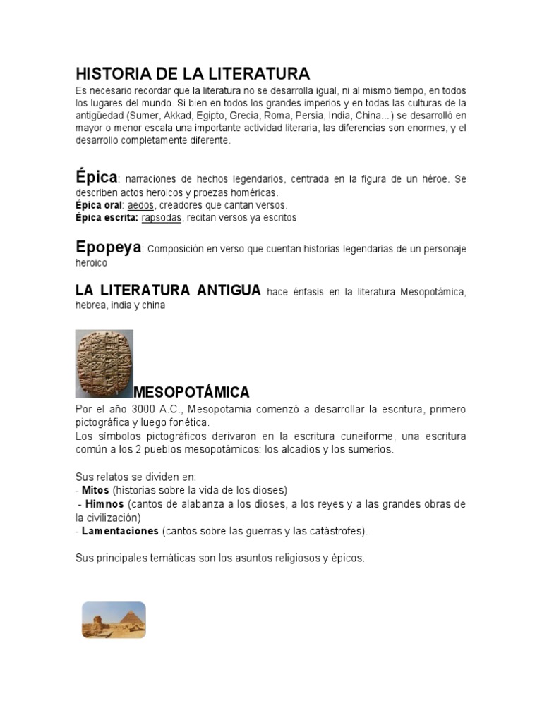 Historia de La Literatura | Descargar gratis PDF | Mitología griega ...