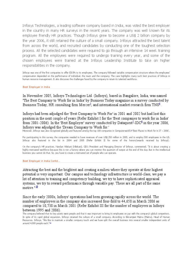 Infosys Technologies | PDF | Performance Appraisal | Competence (Human ...