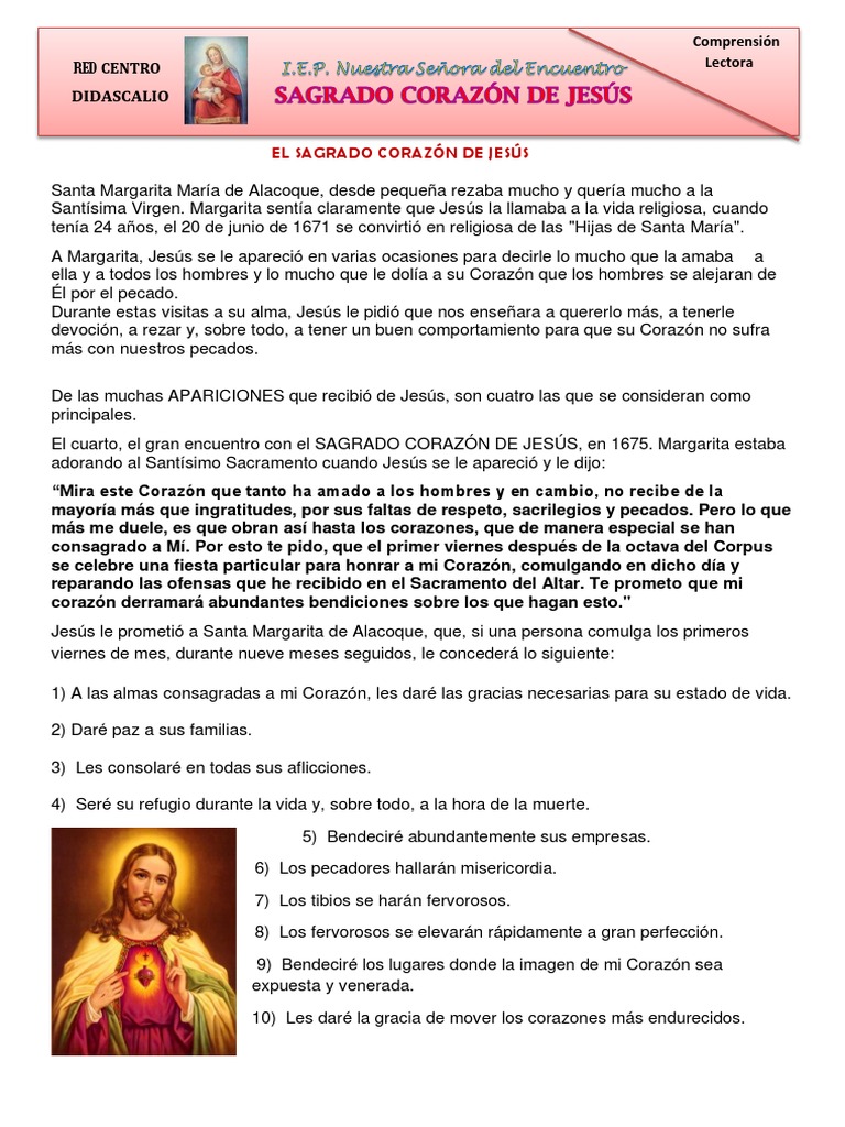 Plan Lector 1,2,3, Sagrado Corazon PDF | Descargar gratis PDF | Comportamiento cristiano y ...