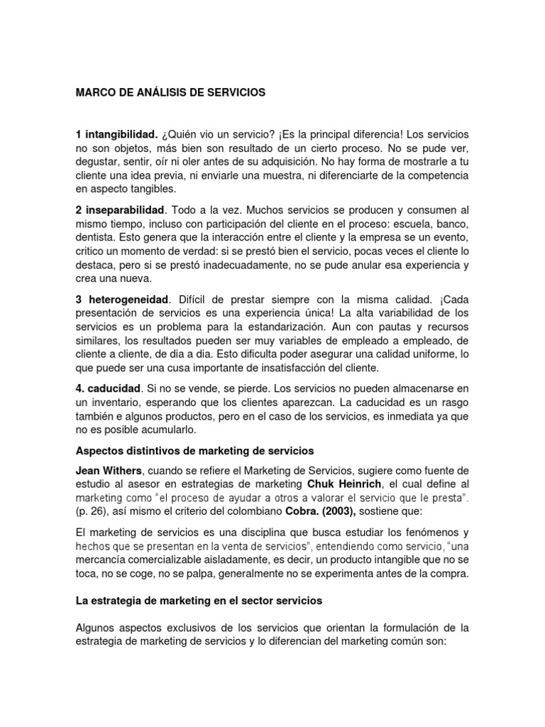 Marco de Análisis de Servicios | PDF | Marketing | Ciencias económicas