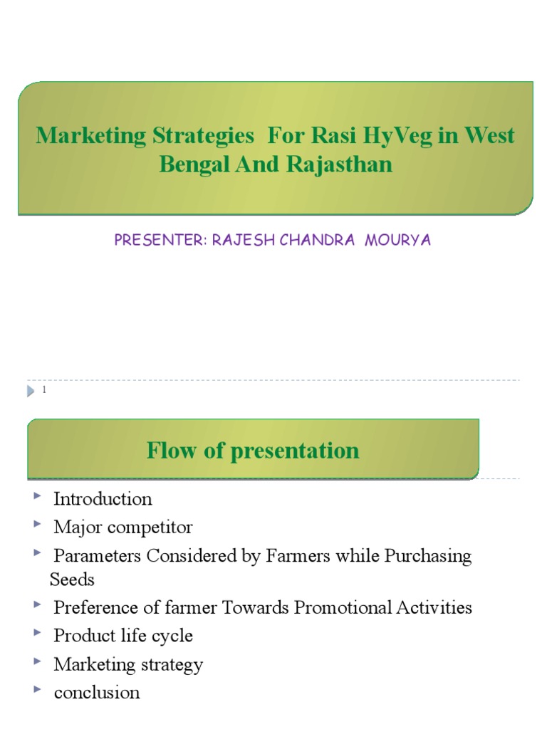 Marketing Stratgey For Rasi Seed | PDF | Marketing | Business Process