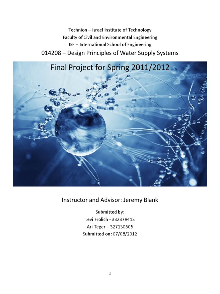 Final Project For Spring 2011/2012: 014208 - Design Principles of Water ...