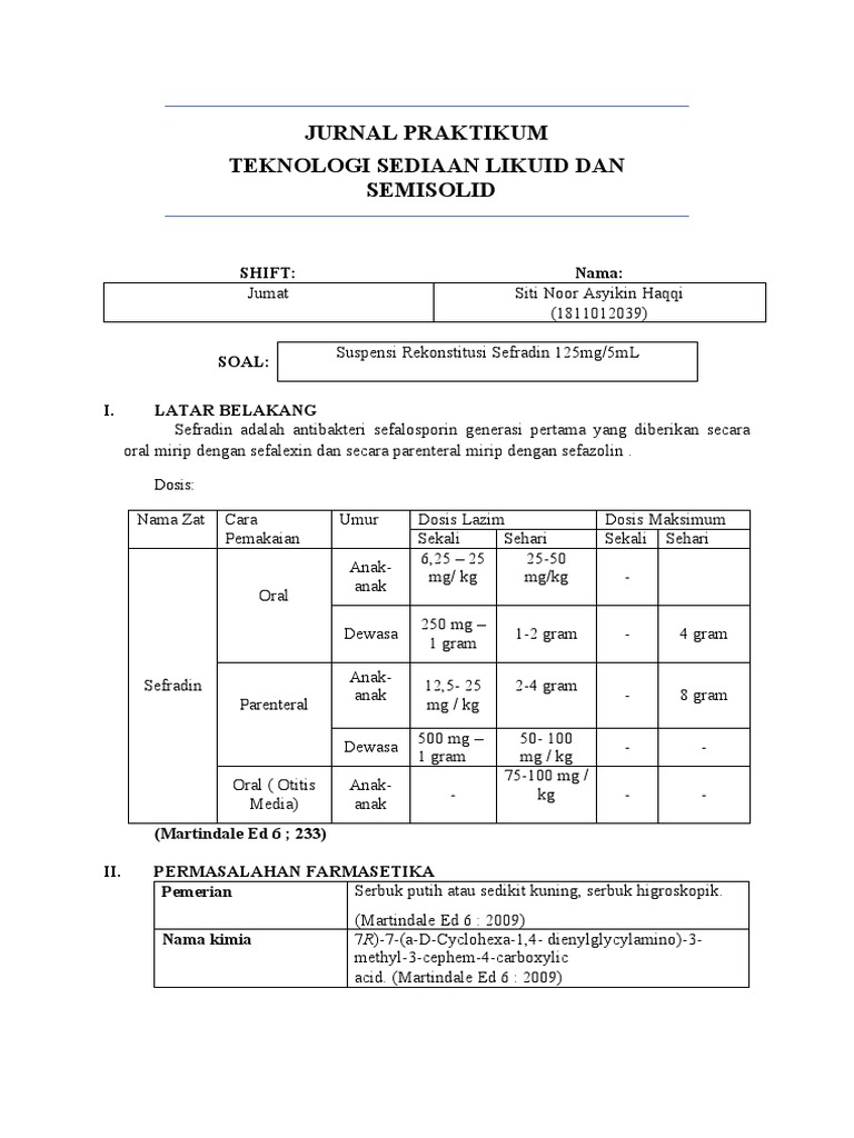 Formulasi Suspensi Rekonstitusi | PDF