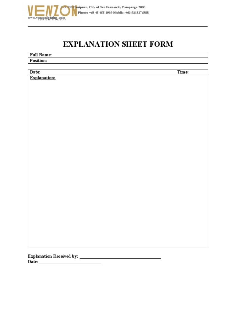 FORM - Explanation New | PDF