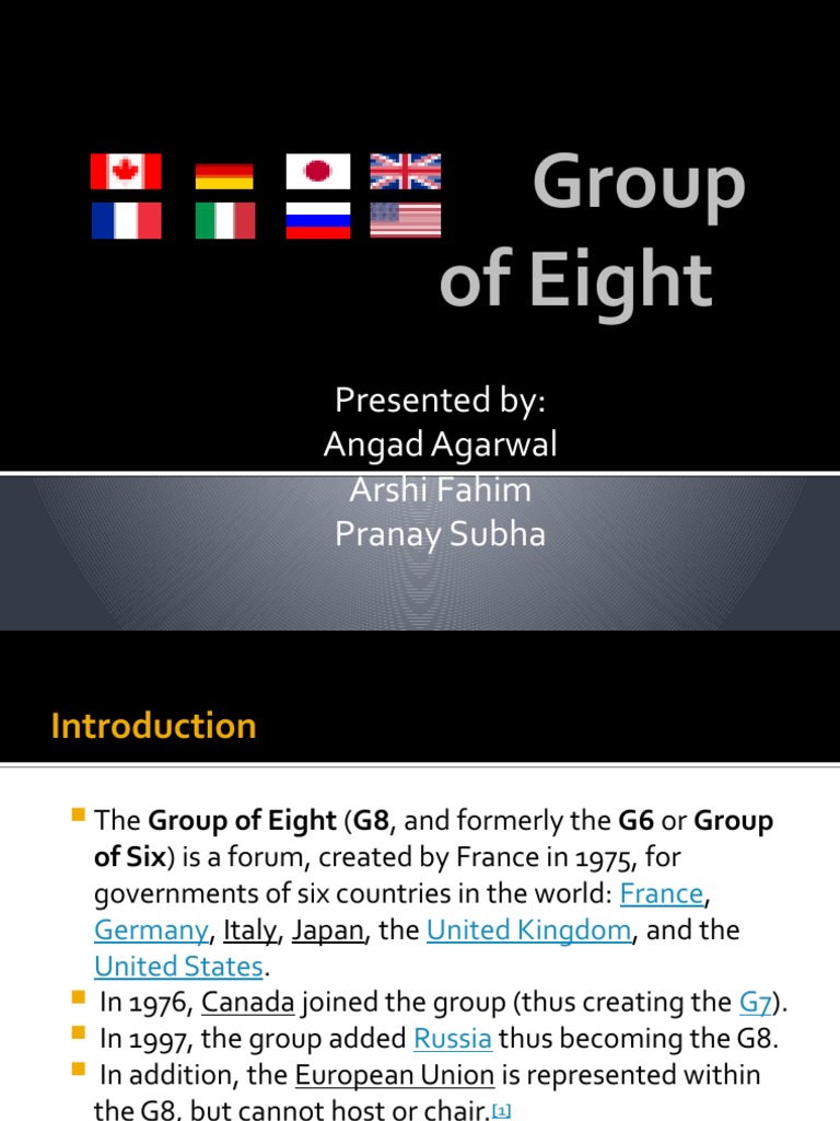 g8 Prepared by Angad | PDF | Economies | World Economy