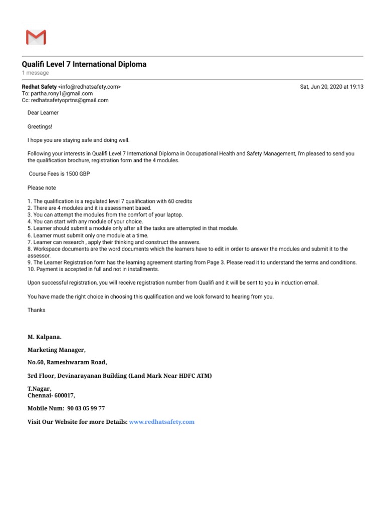 Gmail - Qualifi Level 7 International Diploma PDF | PDF