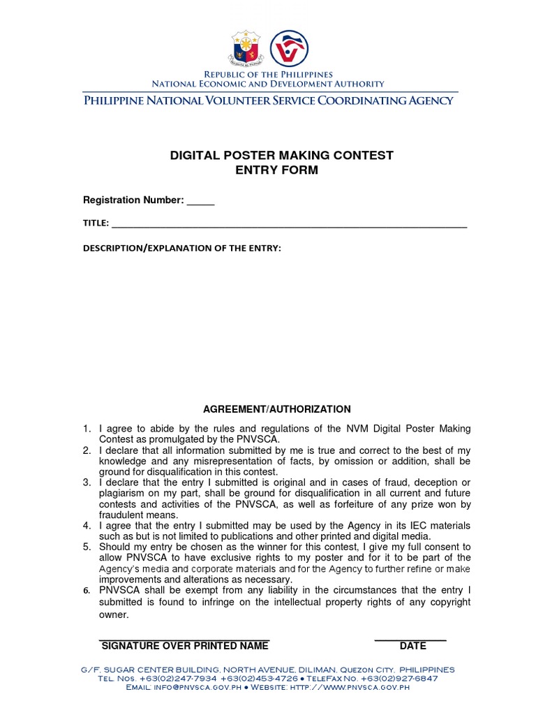 Entry Form Digital Poster Making Contest | PDF