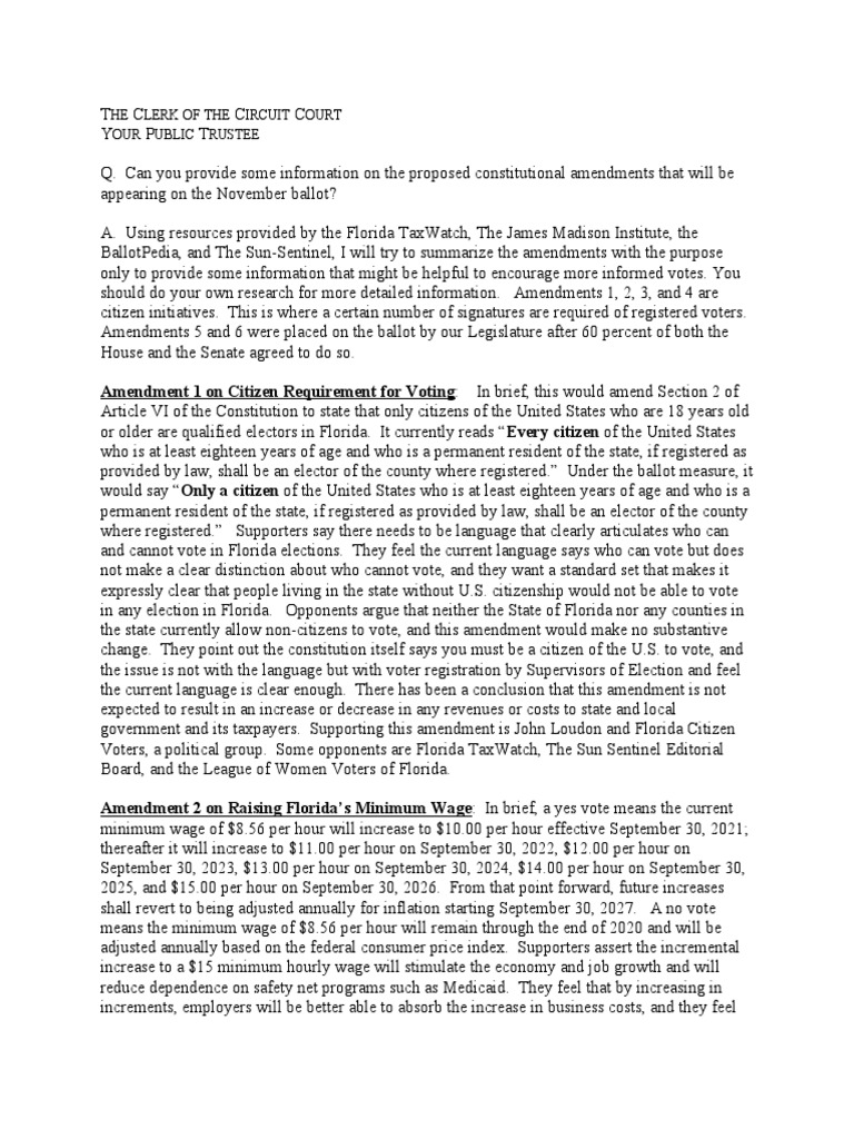 Media Column 2020 Ballot Amendments 1 | PDF | Voting | Constitutional ...