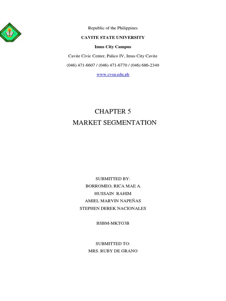 Chapter5 Marketing Segmentation | PDF | Market Segmentation | Marketing