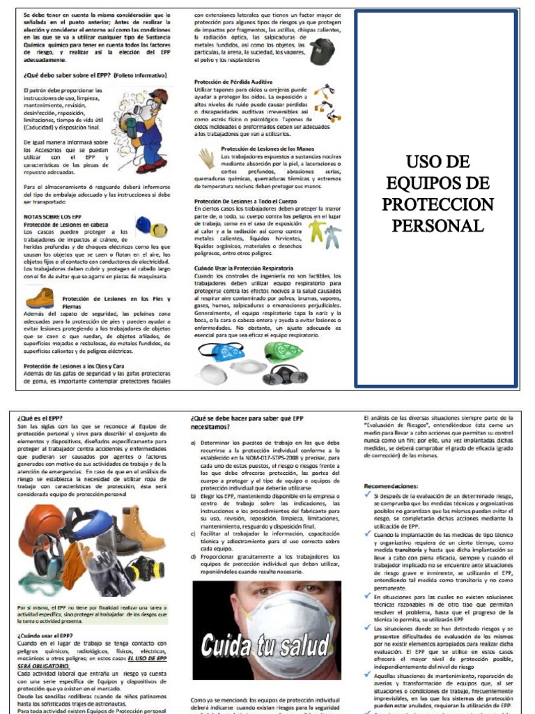 Triptico Uso de EPP | PDF