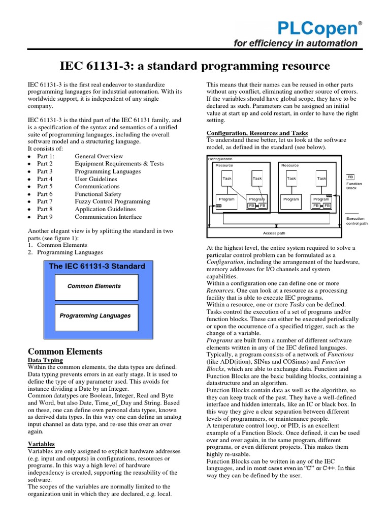 IEC 61131-3: A Standard Programming Resource: Common Elements | PDF