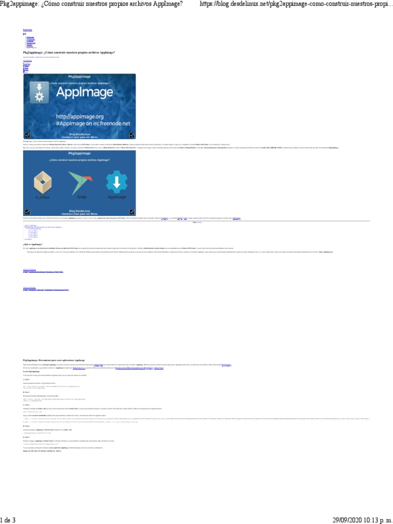 Pkg2Appimage: ¿Cómo Construir Nuestros Propios Archivos Appimage? | PDF | Distribución de Linux ...
