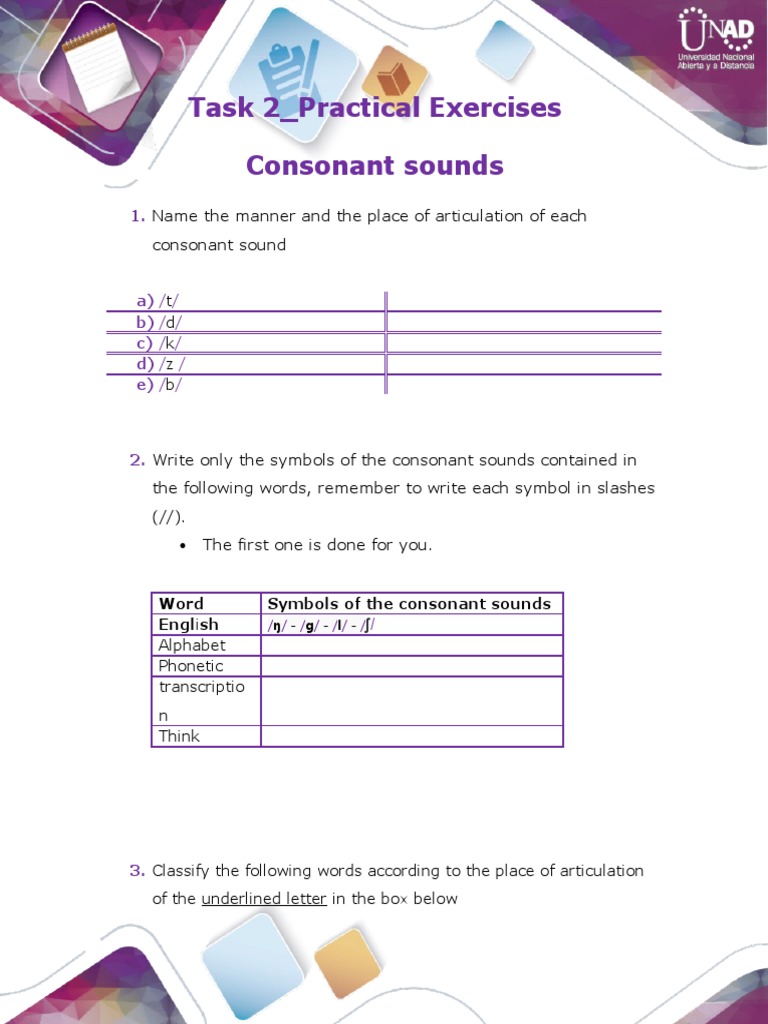 English Phonetics - Task 2 - Practical Exercises | PDF