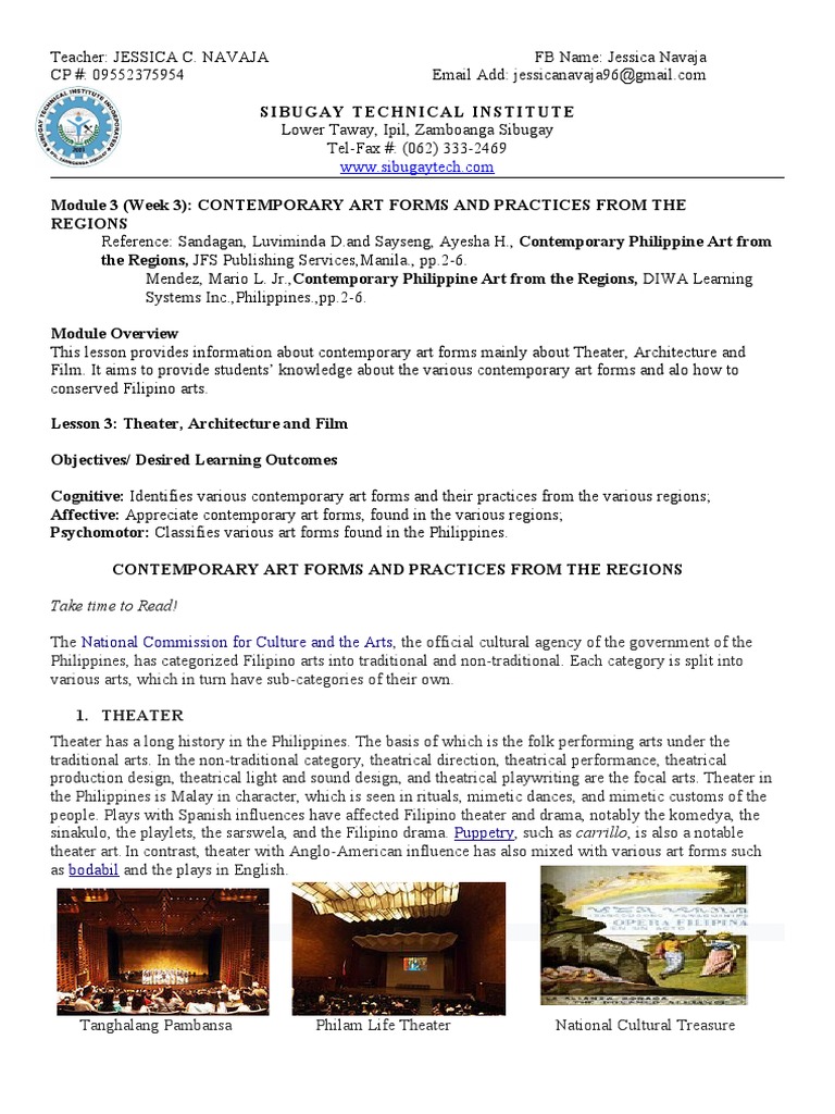 Module 3 Contemporary Philippine Arts From The Regions | PDF ...
