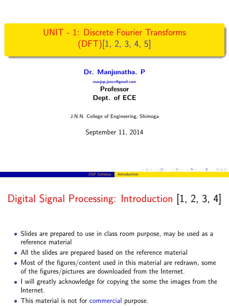 Discrete Fourier Transform | PDF | Spectral Density | Discrete Fourier ...