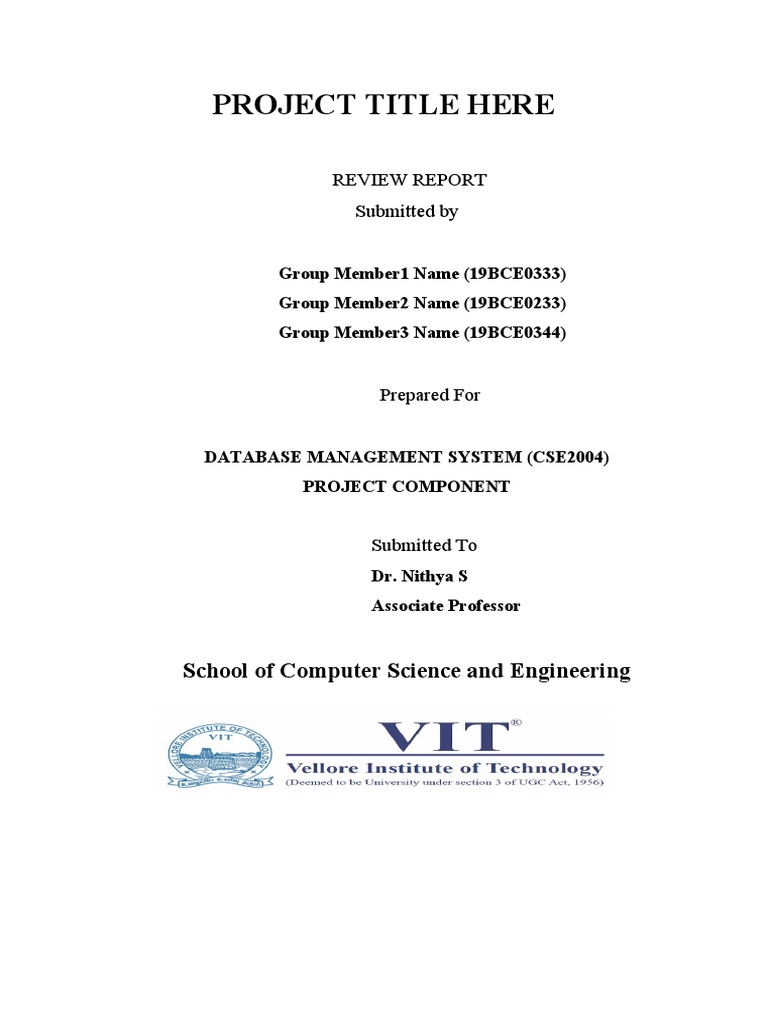 Project Title Here: School of Computer Science and Engineering | PDF ...