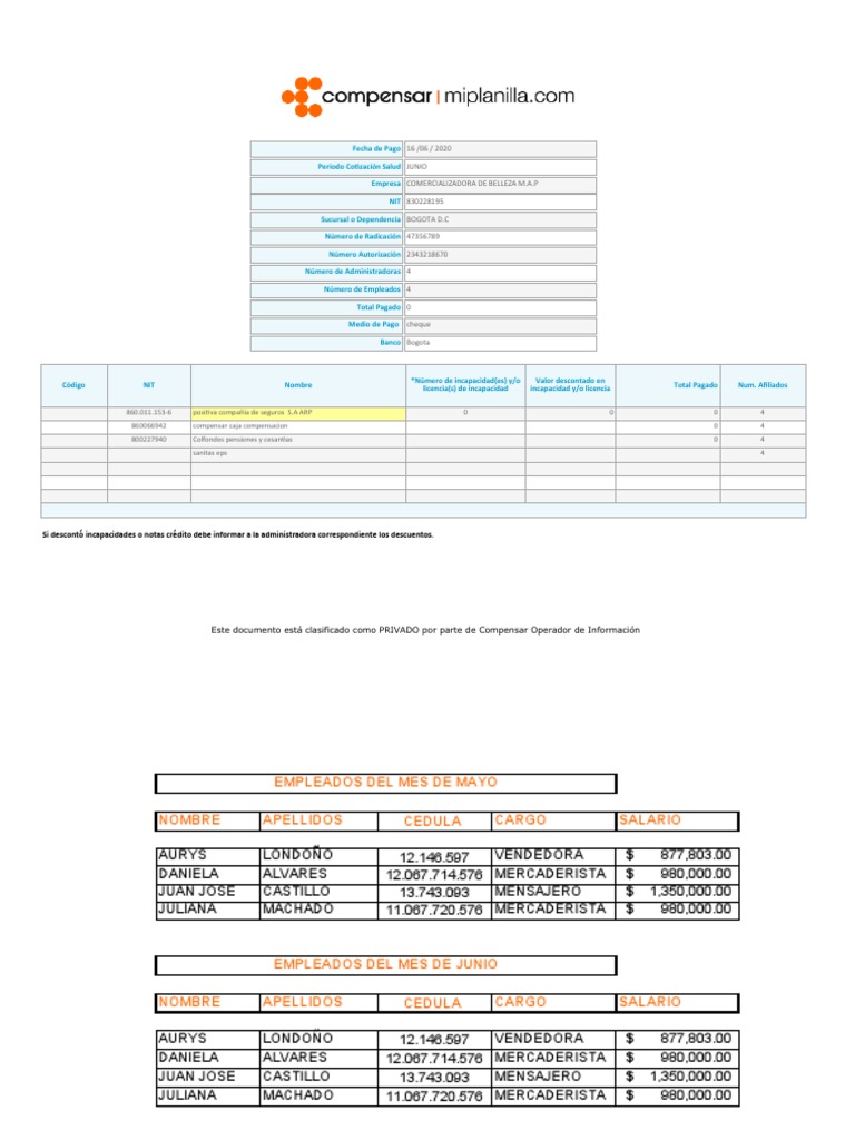 Formato Mi Planilla Pago Pila | PDF | Servicios (economía) | Servicios financieros