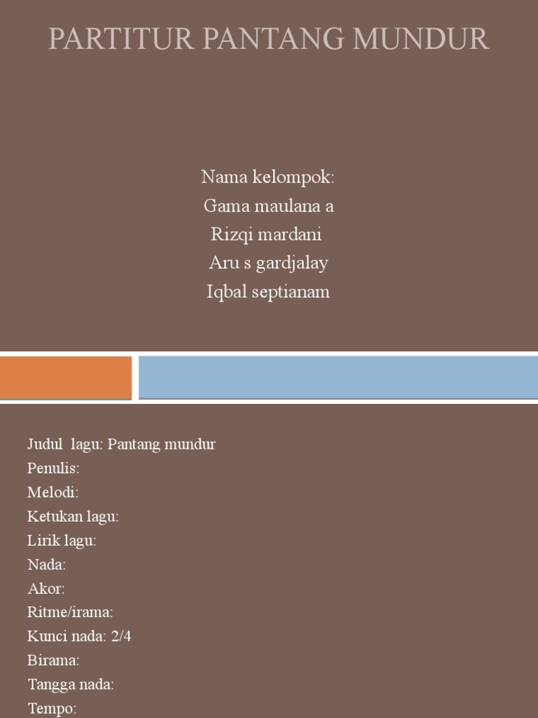 Partitur Pantang Mundur | PDF