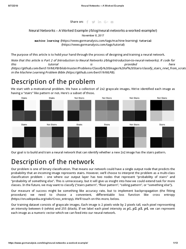 Neural Networks - A Worked Example PDF | Download Free PDF | Artificial Neural Network | Machine ...