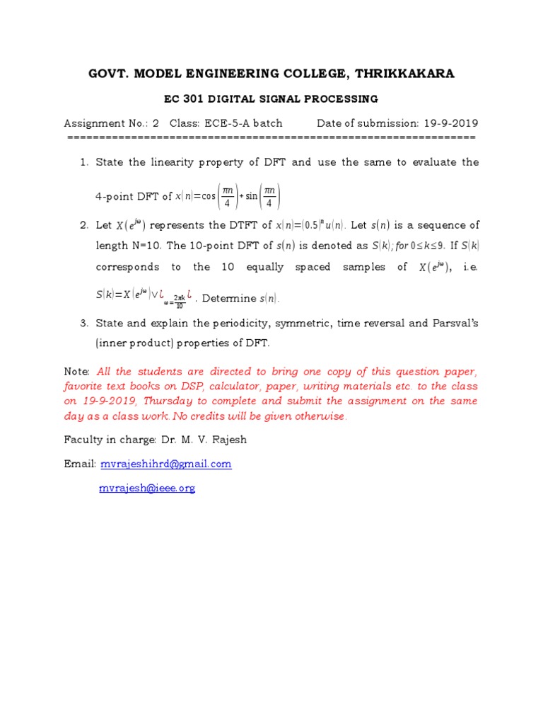 DSP Assignment-1 | PDF