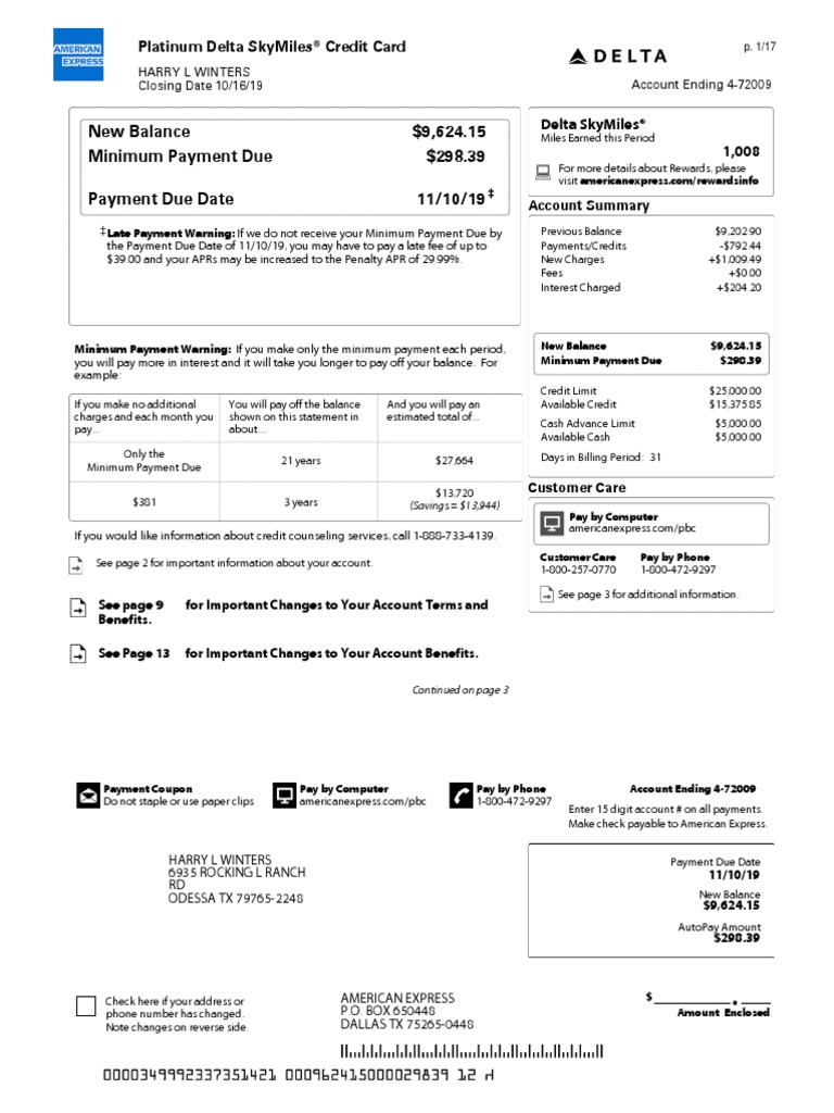 Statement - Oct 2019 3 | PDF | Credit Card | Cheque