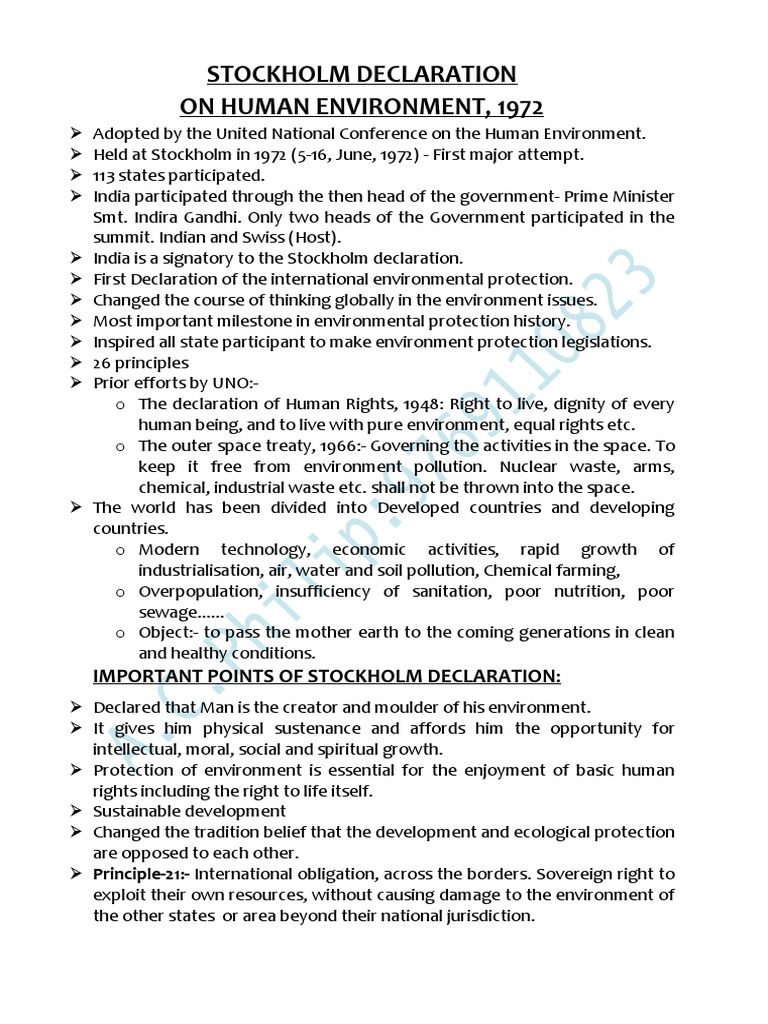 A Milestone Achieved: The Groundbreaking Stockholm Declaration and its ...