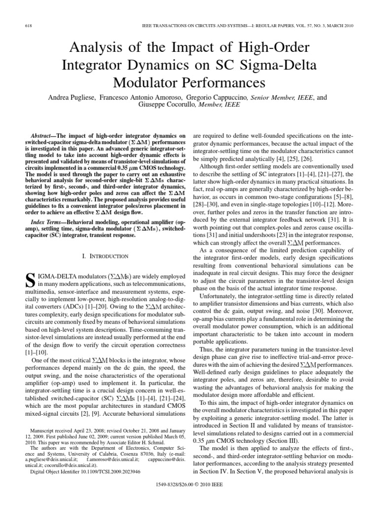 Analysis of The Impact of High-Order Integrator Dynamics On SC Sigma ...