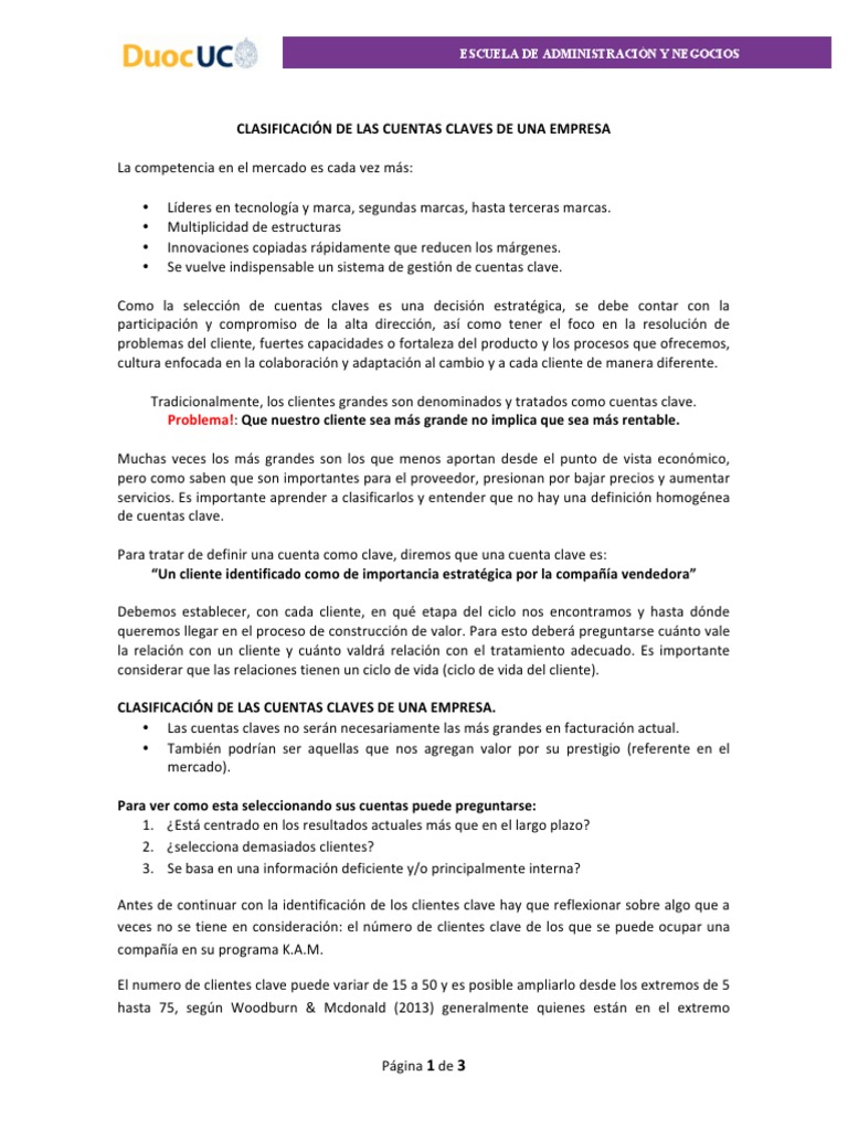 Clasificación de clientes clave: más allá de facturación y tamaño | PDF ...