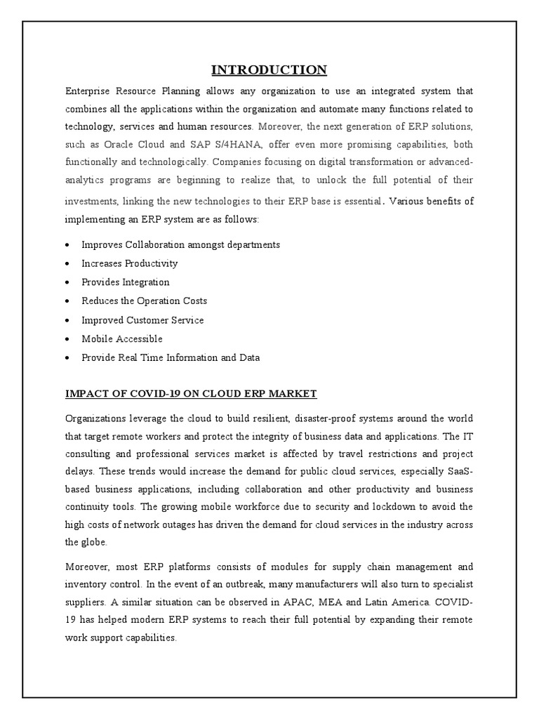 ERP Cloud Scenario | PDF | Enterprise Resource Planning | Cloud Computing
